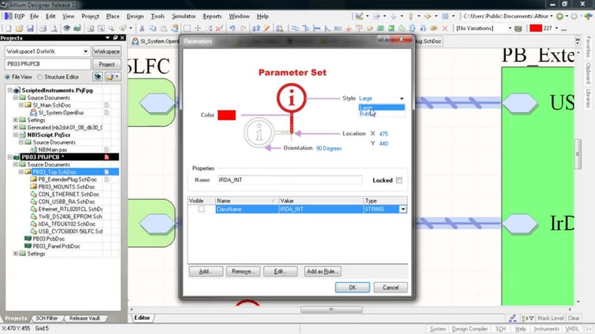 Parameter Set Style Selection - Features | Altium